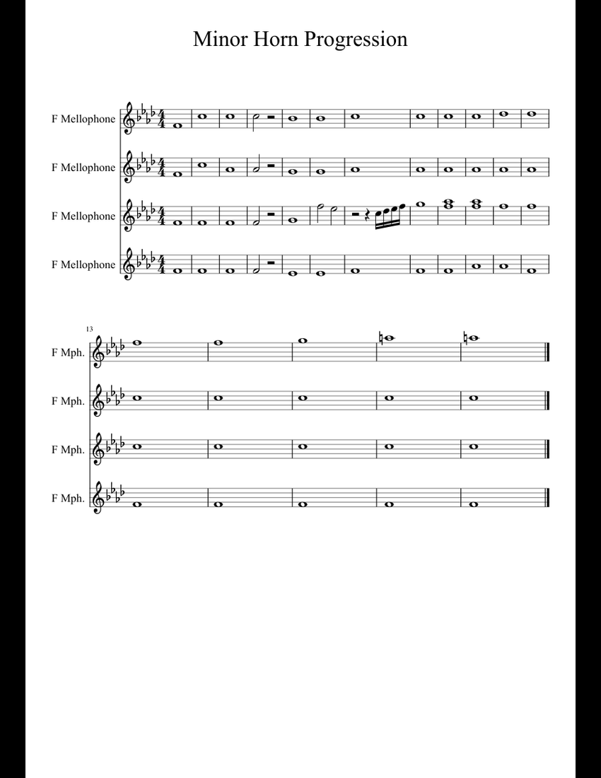Minor Progression sheet music for French Horn download free in PDF or MIDI