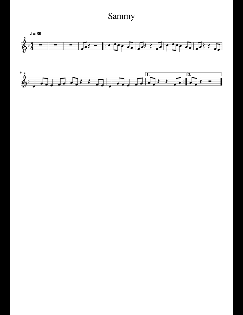 sammy sheet music for Recorder download free in PDF or MIDI