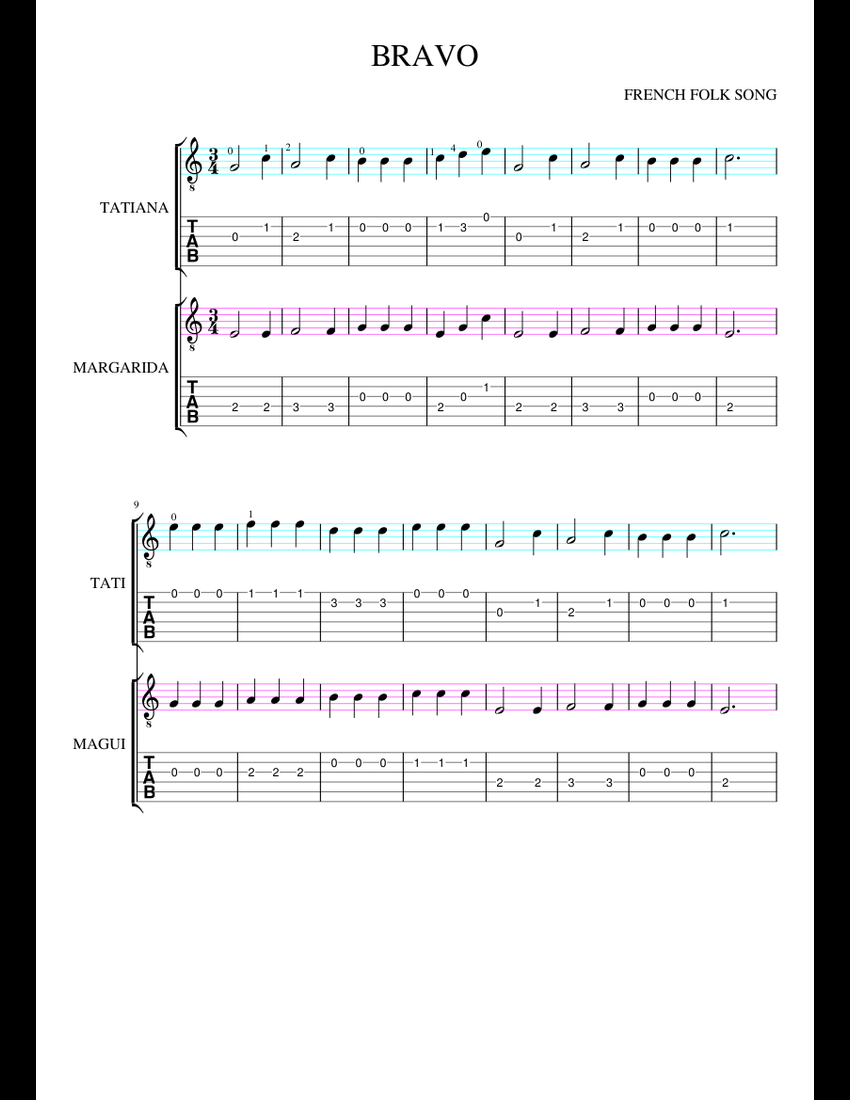 BRAVO sheet music for Guitar download free in PDF or MIDI