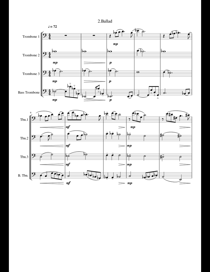 Suite for Trombones 2.Ballad sheet music for Trombone download free in ...