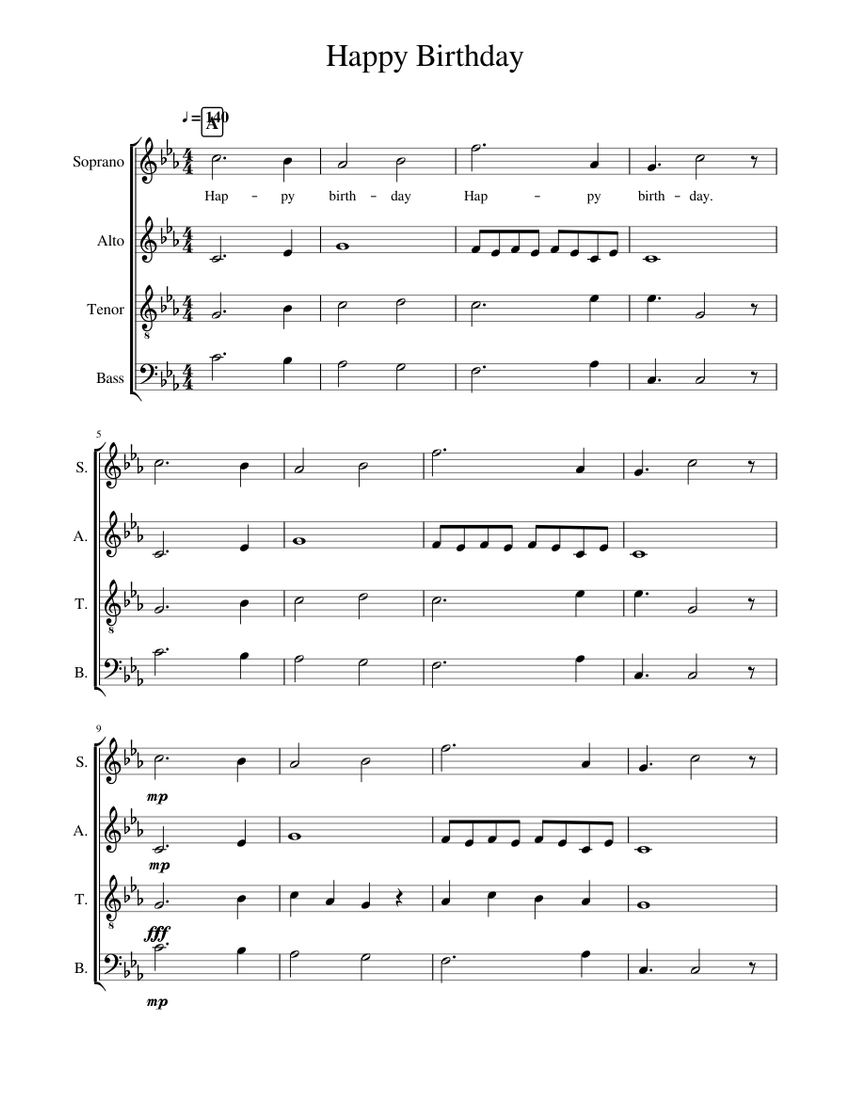 Happy Birthday Sheet music for Bass (Solo) | Musescore.com