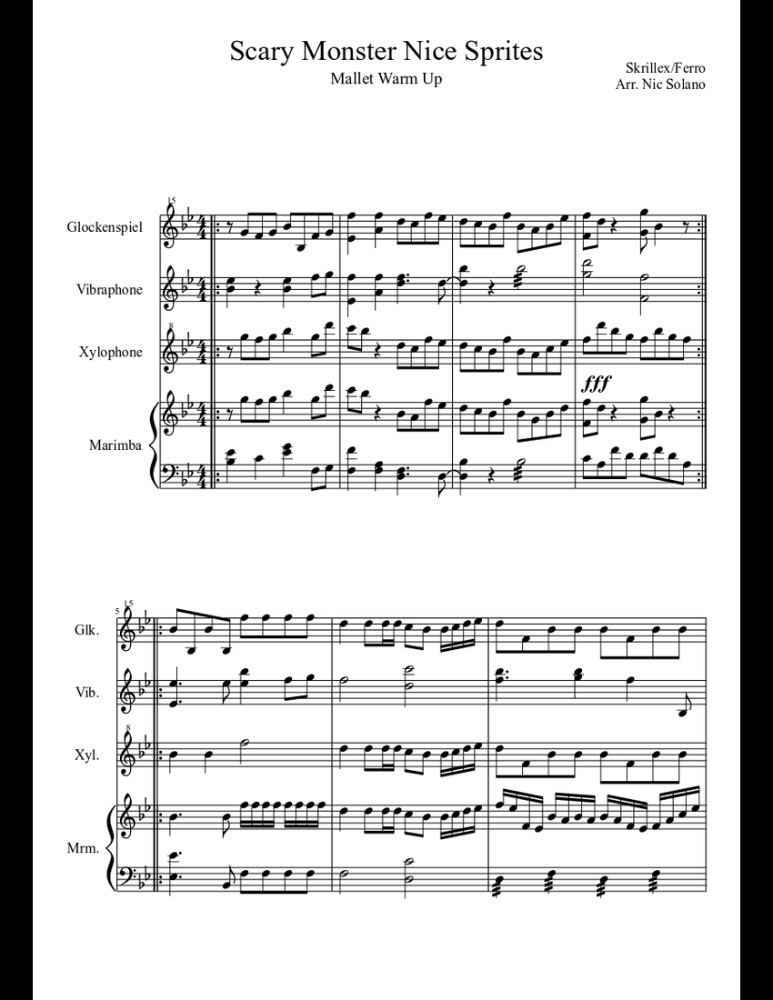 Scary Monster Nice Sprites sheet music download free in PDF or MIDI