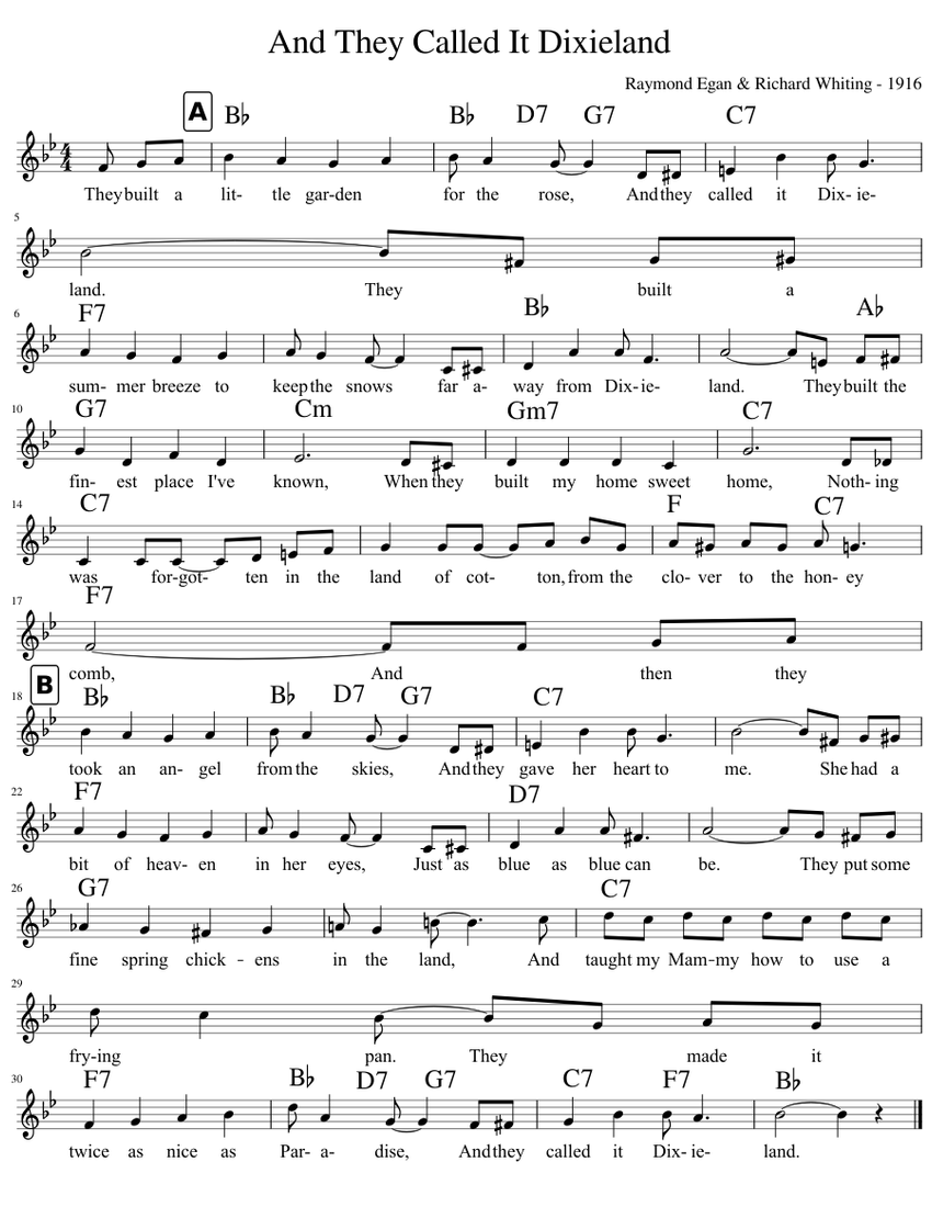And They Called It Dixieland Sheet music | Musescore.com
