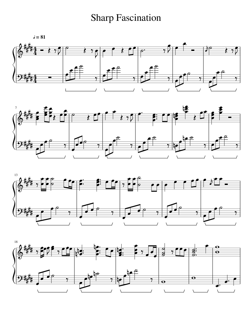 Sharp Fascination Sheet music for Piano | Download free in PDF or MIDI ...