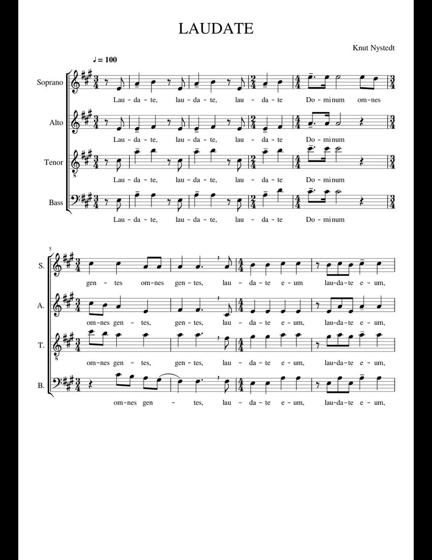 Laudate sheet music for Piano download free in PDF or MIDI