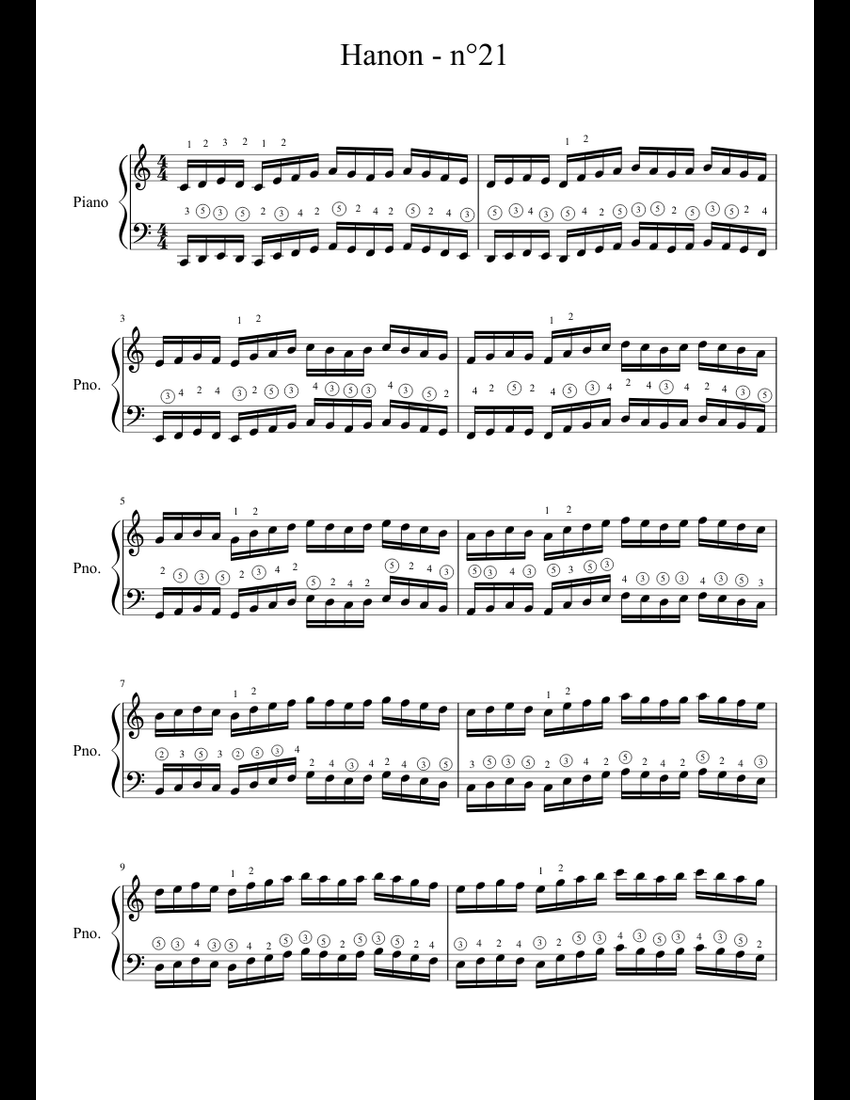Hanon (accordion) - 21 sheet music for Piano download free in PDF or MIDI