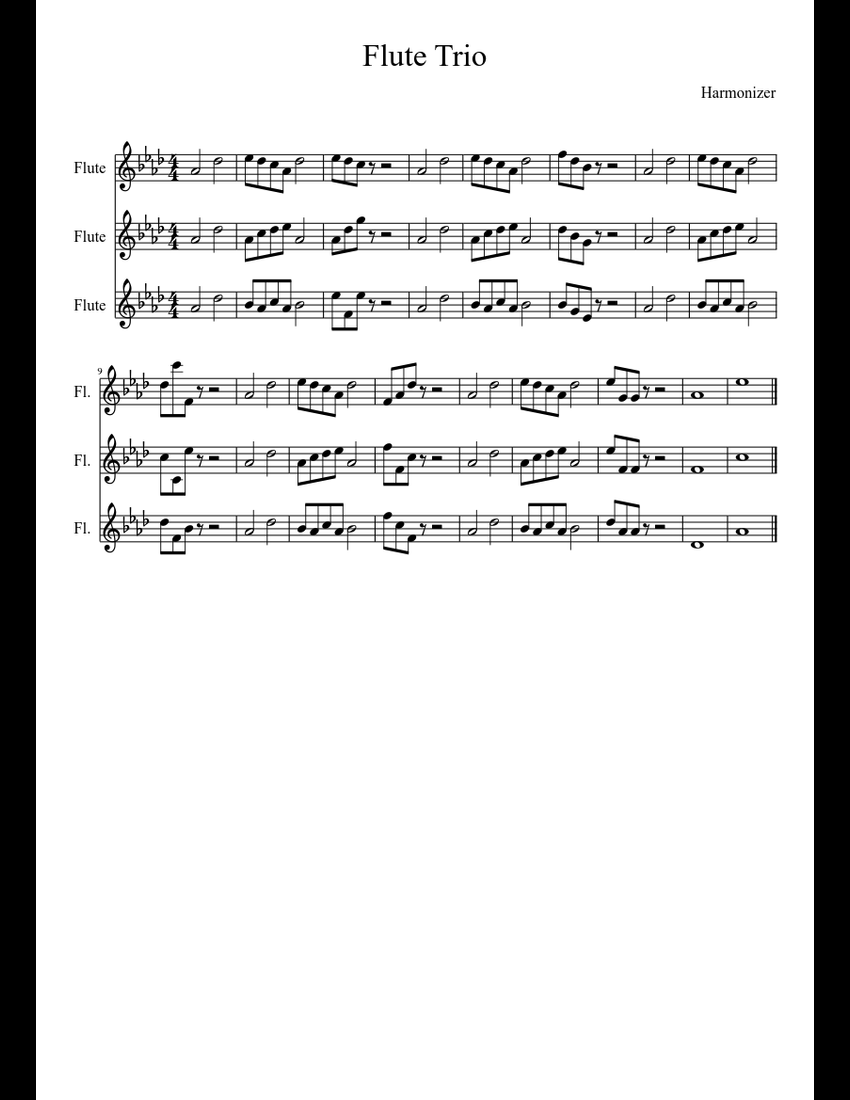 Flute Trio sheet music for Flute download free in PDF or MIDI