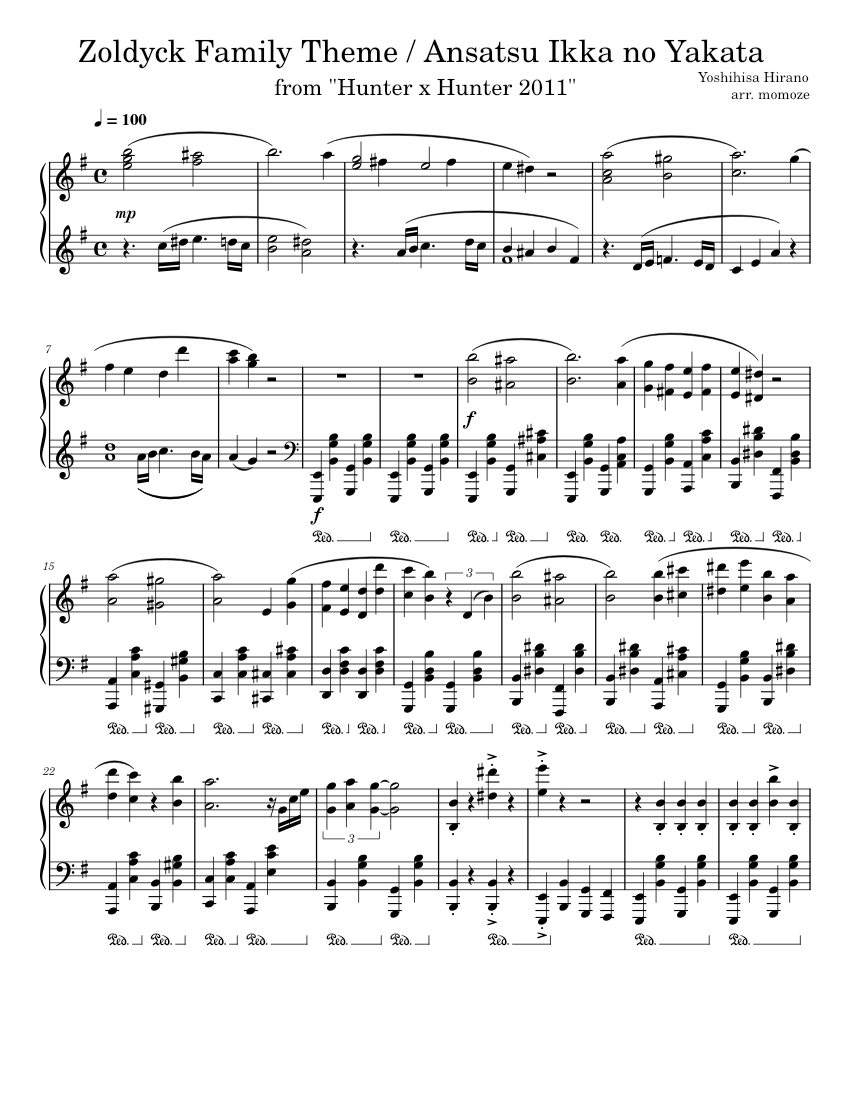 Zoldyck Family Theme / Ansatsu Ikka no Yakata (from "Hunter x Hunter ...