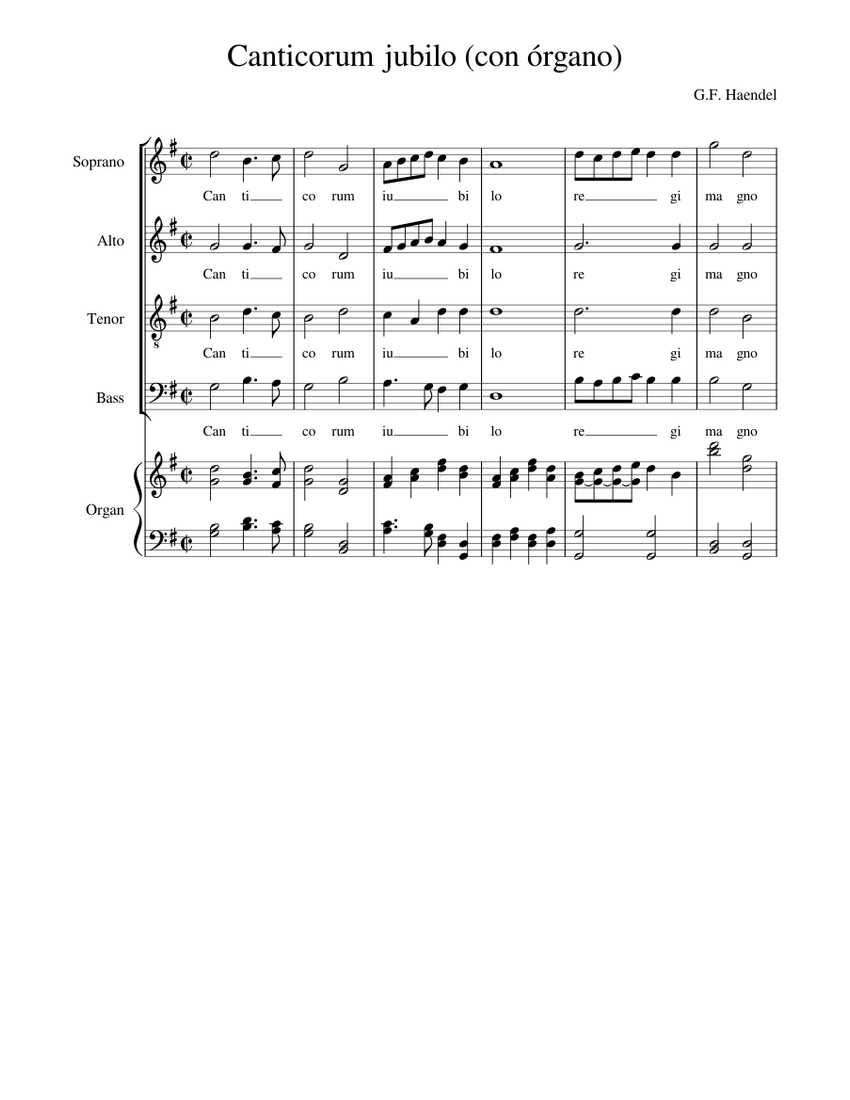Canticorum jubilo (con órgano) Sheet music for Voice, Organ | Download ...