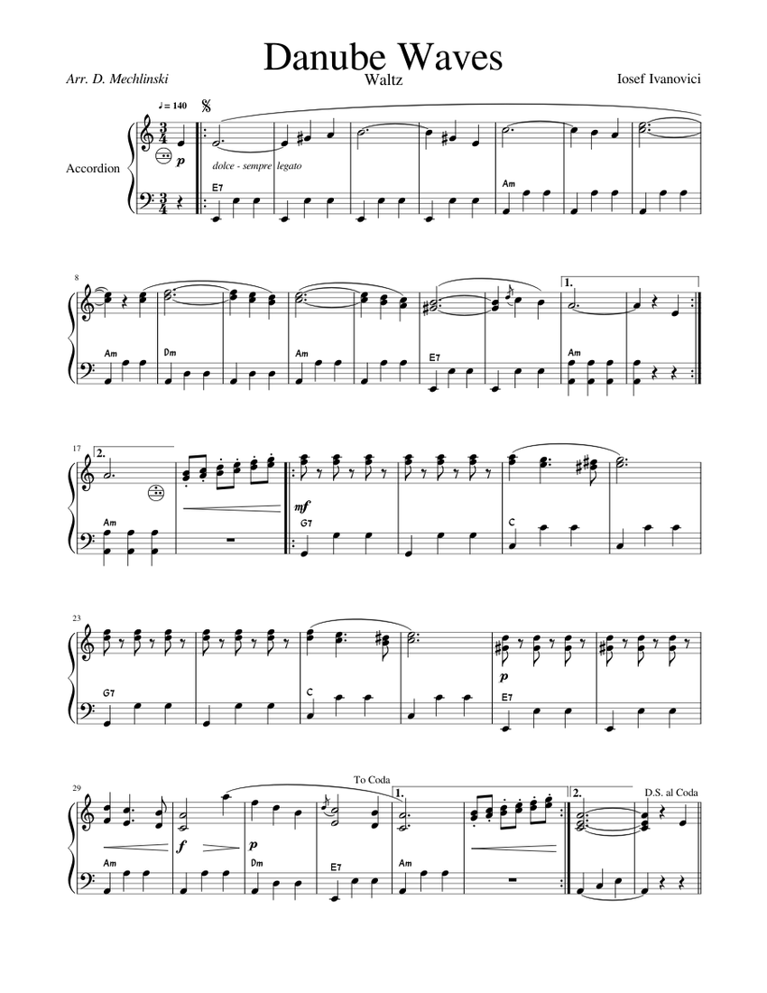 Danube Waves Sheet music for Tenor (Solo) | Musescore.com