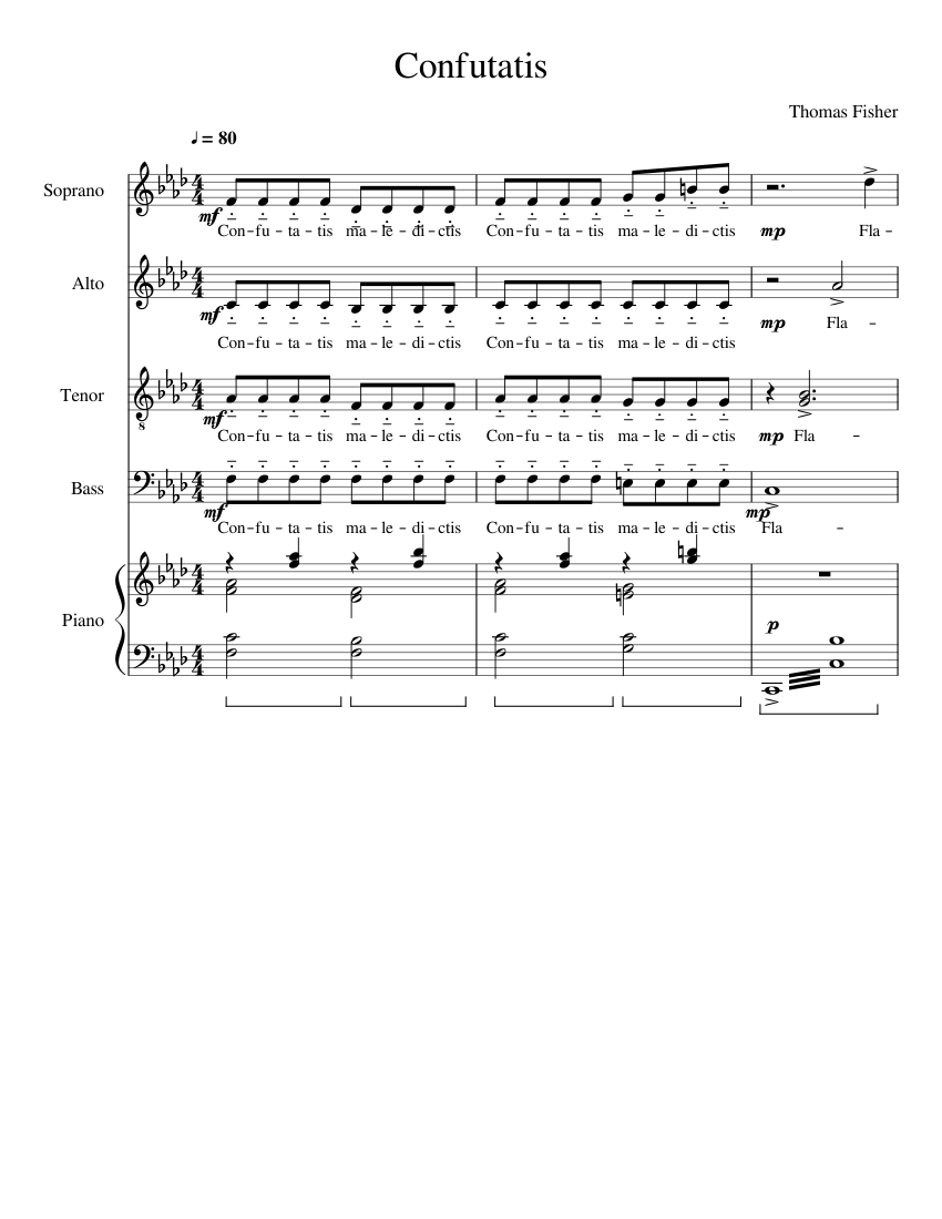 Confutatis Sheet music for Piano, Soprano, Tenor, Alto & more ...