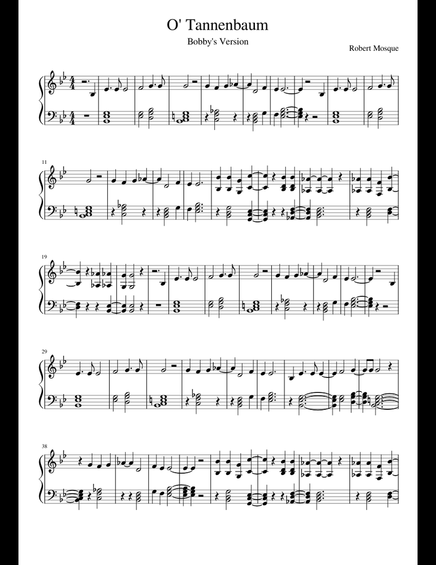 O' Tannenbaum / Oh Christmas Tree sheet music for Piano download free ...