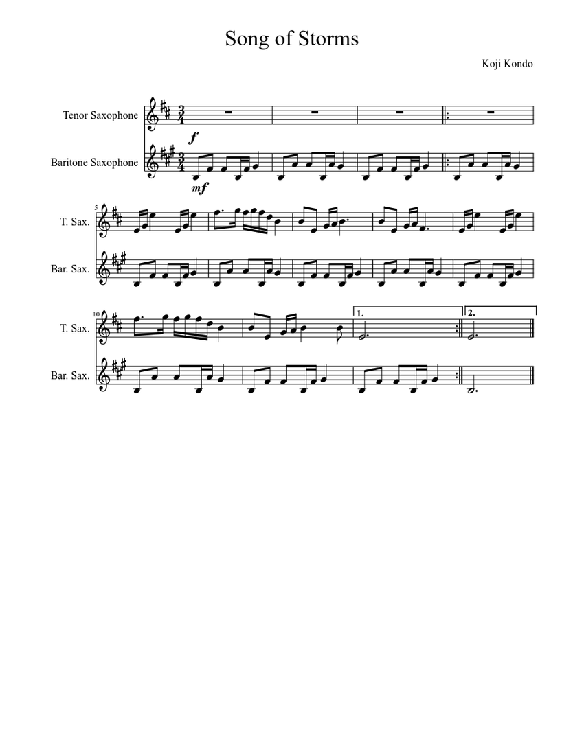 Song of Storms Sheet music | Download free in PDF or MIDI | Musescore.com