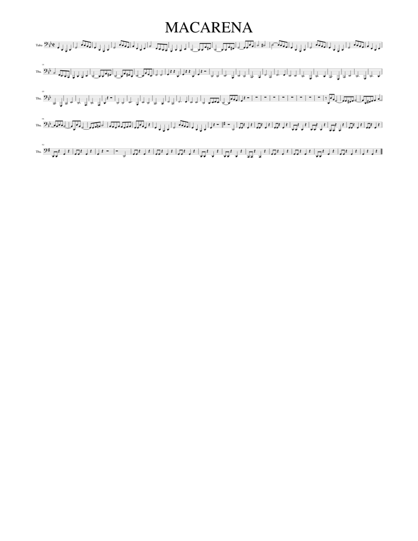 MACARENA Sheet music for Flute, Clarinet, Piccolo, Oboe | Download free ...