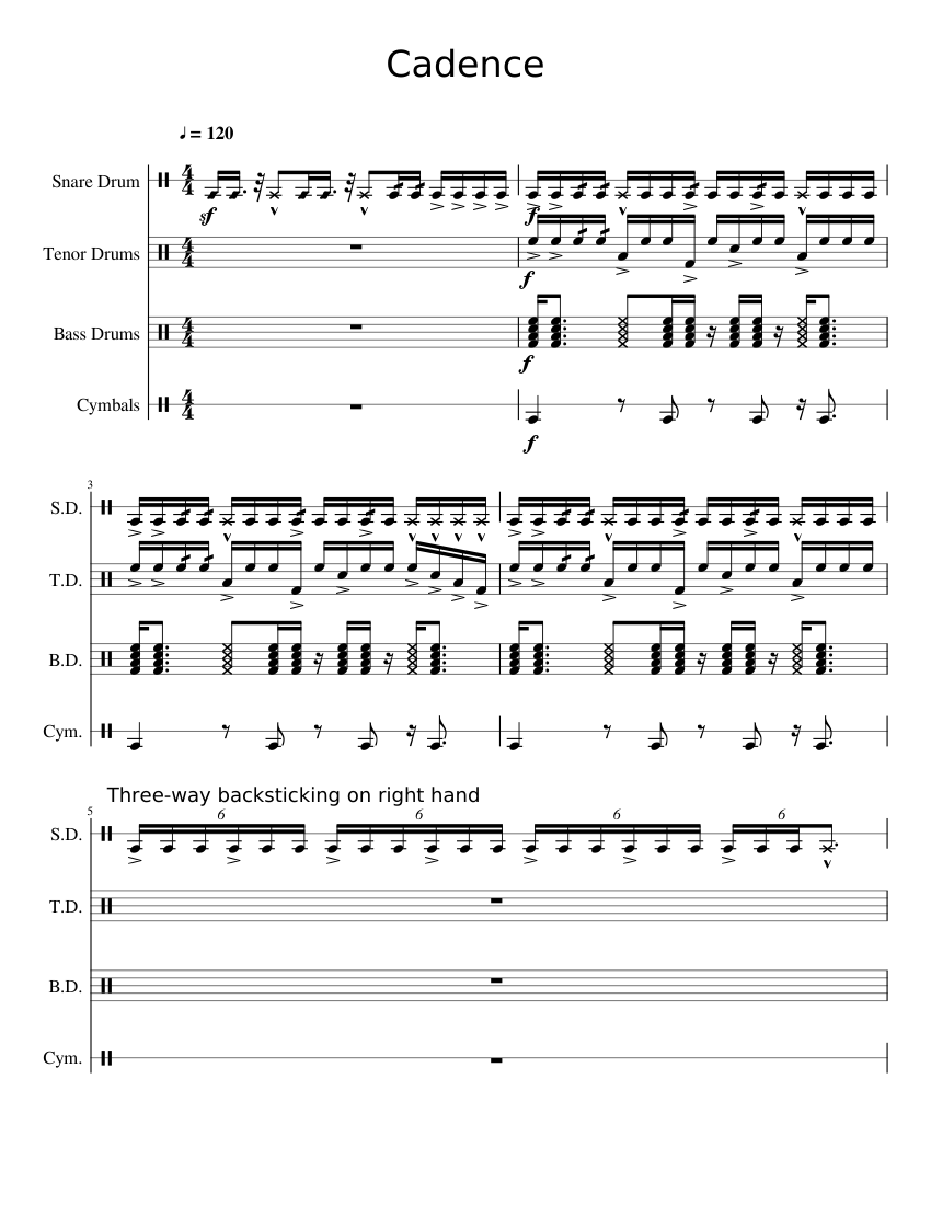 Cadence 3 Sheet music for Percussion | Download free in PDF or MIDI ...