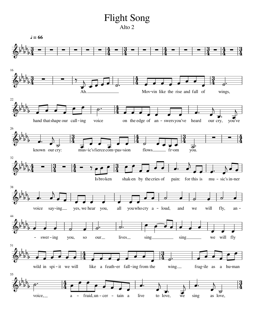 Flight Song Sheet music for Piano | Download free in PDF or MIDI ...