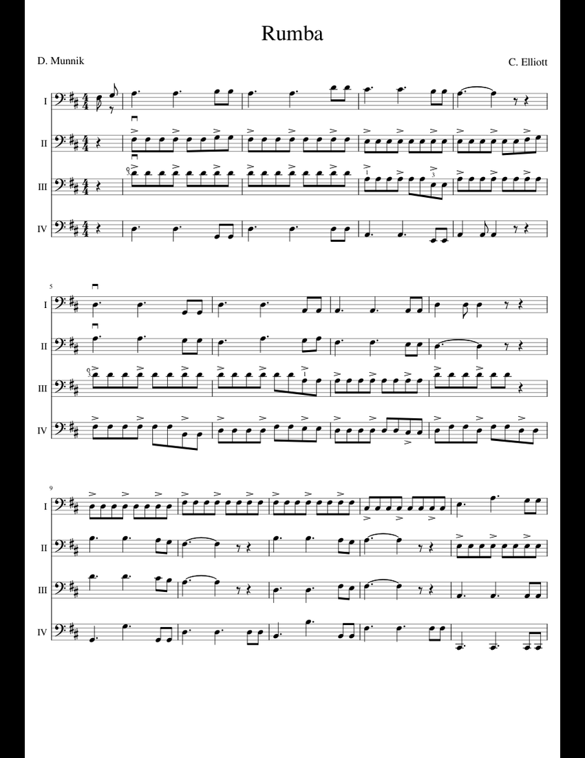 Elliot - Rumba sheet music for Cello download free in PDF or MIDI