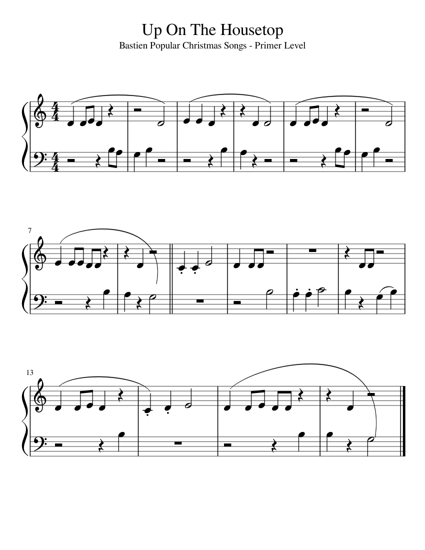 Up On The Housetop Sheet music for Piano (Solo) | Musescore.com