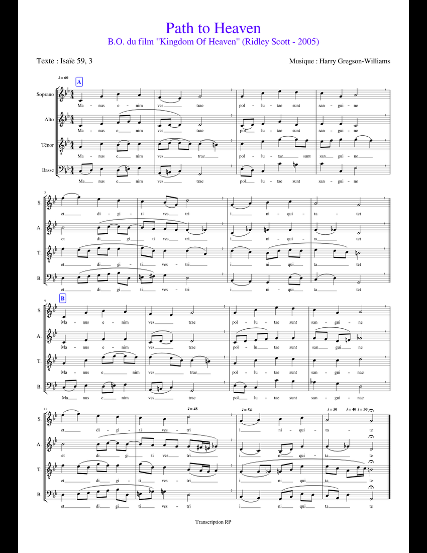 Path to Heaven (SATB Choir) sheet music for Voice download free in PDF ...