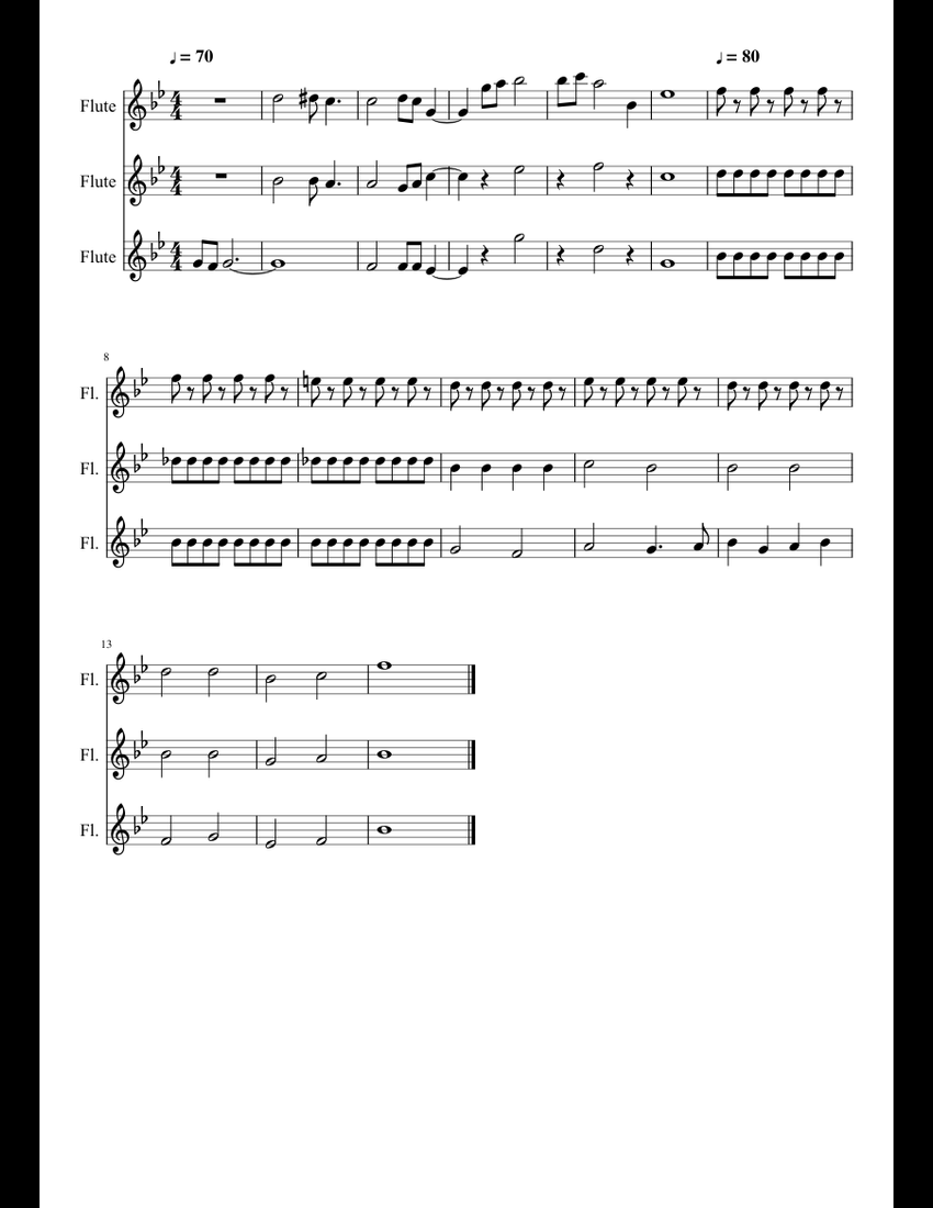 Some kind of flute trio sheet music for Flute download free in PDF or MIDI