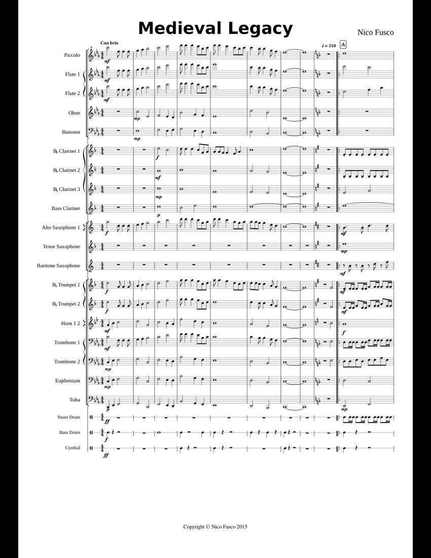 Medieval Legacy sheet music for Flute, Clarinet, Piccolo, Oboe download free in PDF or MIDI