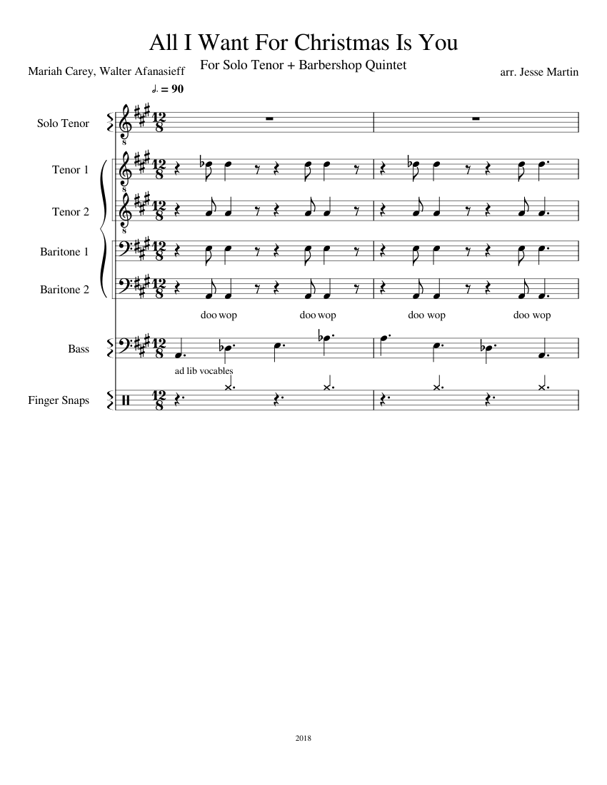 All I Want For Christmas Is You Sheet music for Alto Saxophone, Tenor ...