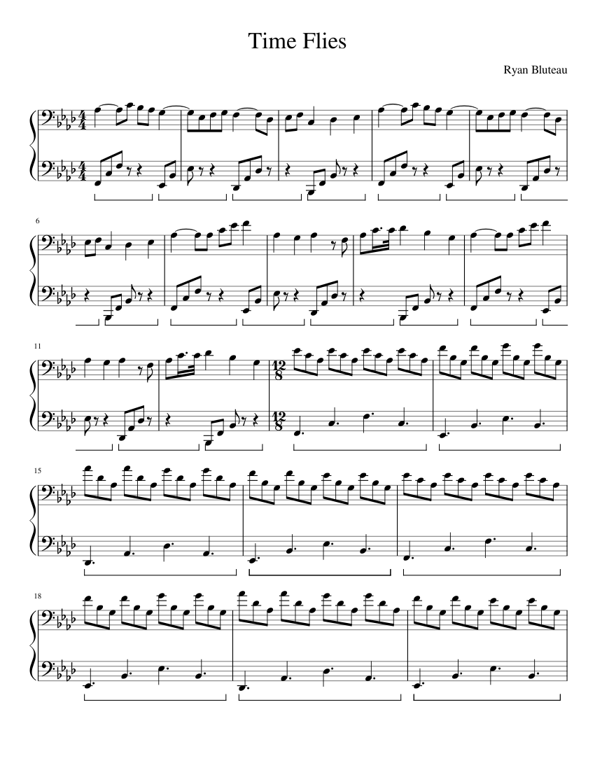 Time Flies Sheet music for Piano | Download free in PDF or MIDI ...