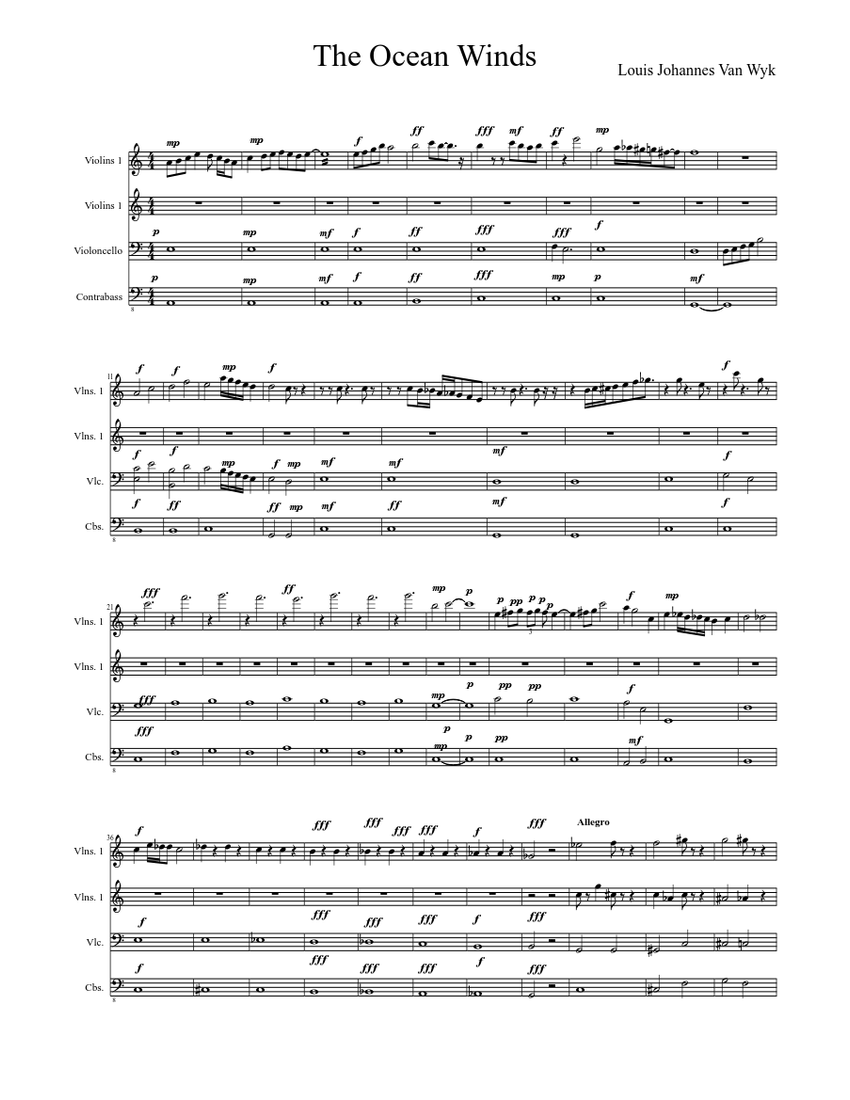The Ocean Winds Sheet music for Woodwinds (Other) (Solo) | Musescore.com