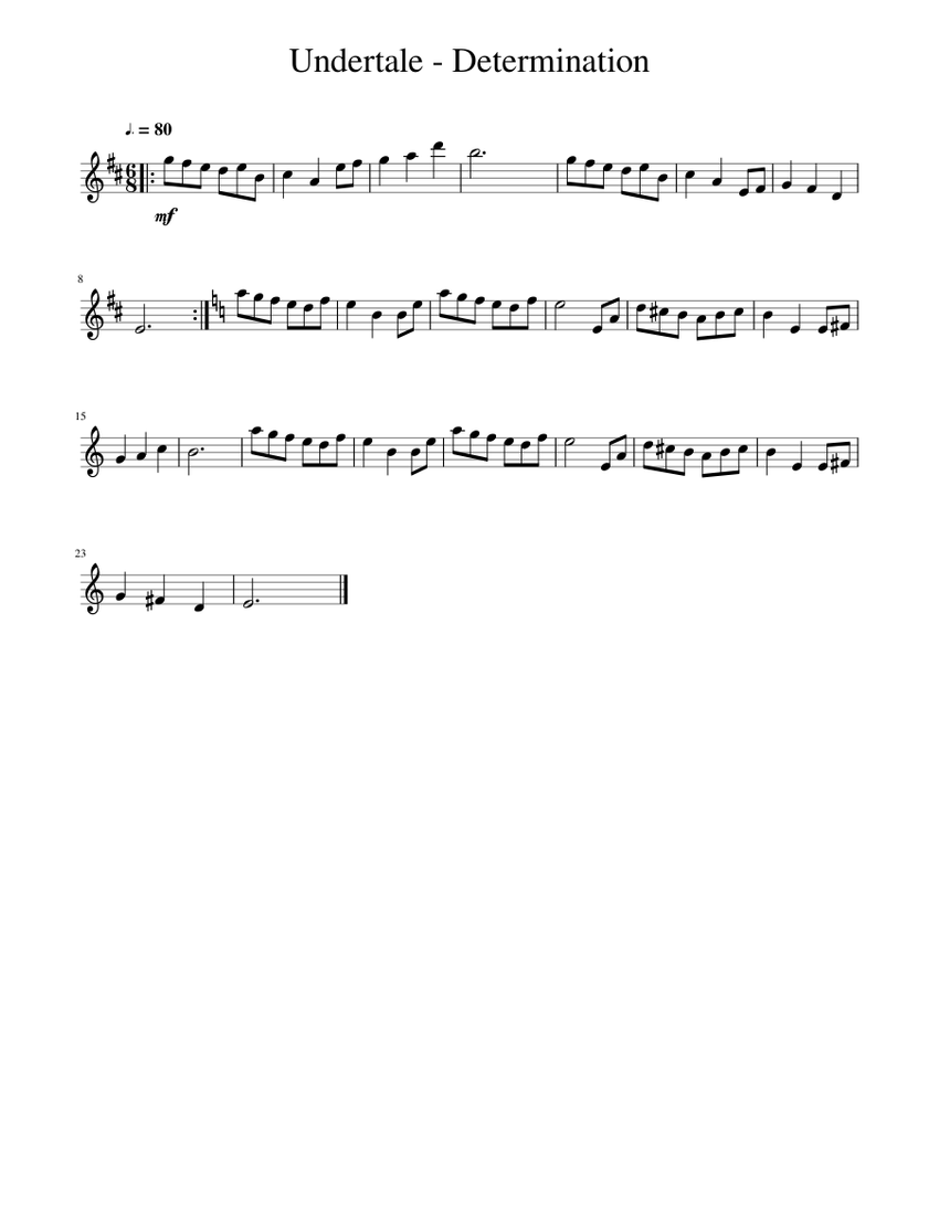 Undertale - Determination Sheet music for Piano (Solo) | Musescore.com