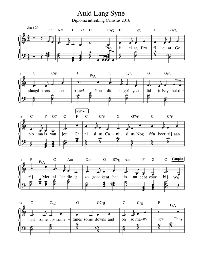 Auld Lang Syne Sheet music for Piano (Solo) | Musescore.com