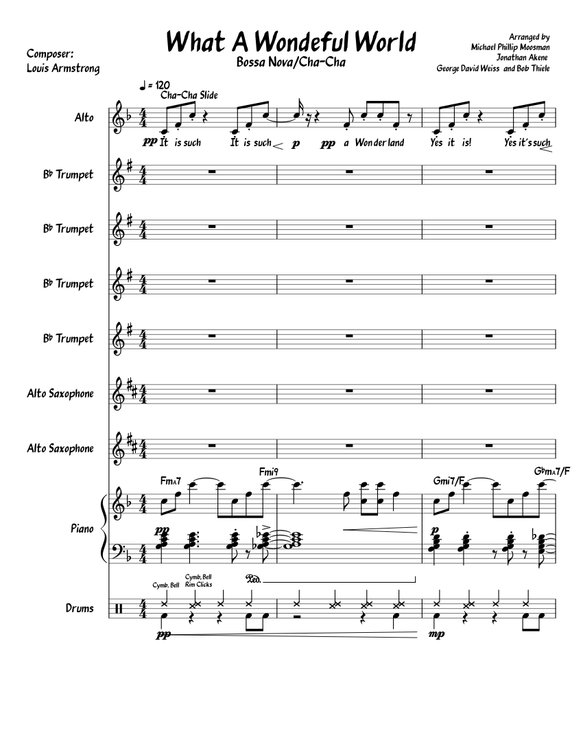 What A Wonderful World Sheet music for Piano, Voice, Trumpet, Alto ...