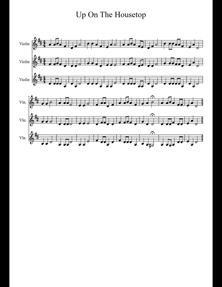 Up On The Housetop sheet music for Violin download free in PDF or MIDI