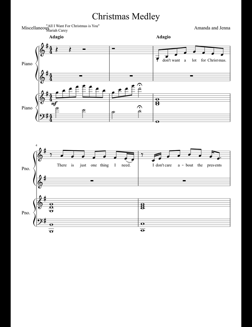Christmas Medley sheet music for Piano download free in PDF or MIDI