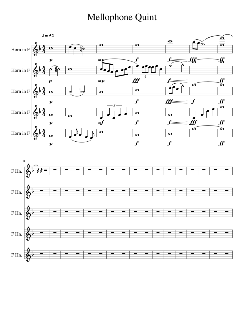 Mellophone Quint sheet music for French Horn download free in PDF or MIDI