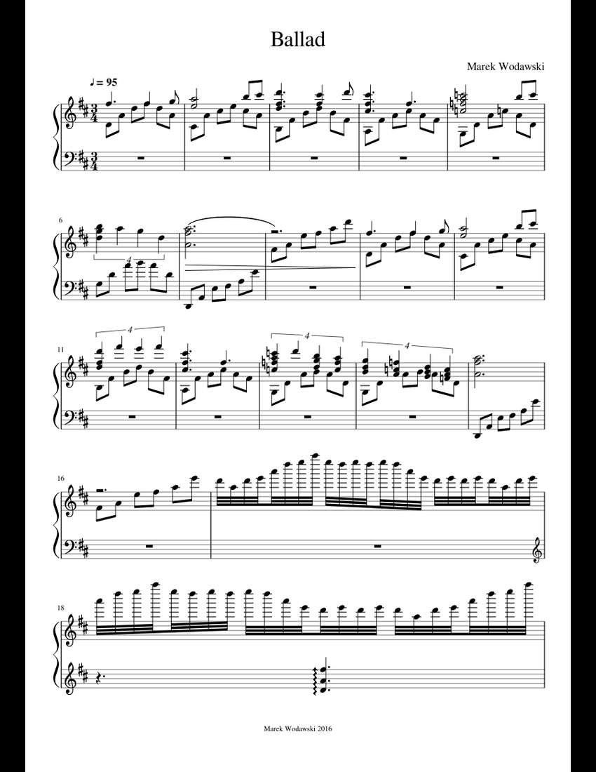 Ballad sheet music for Piano download free in PDF or MIDI