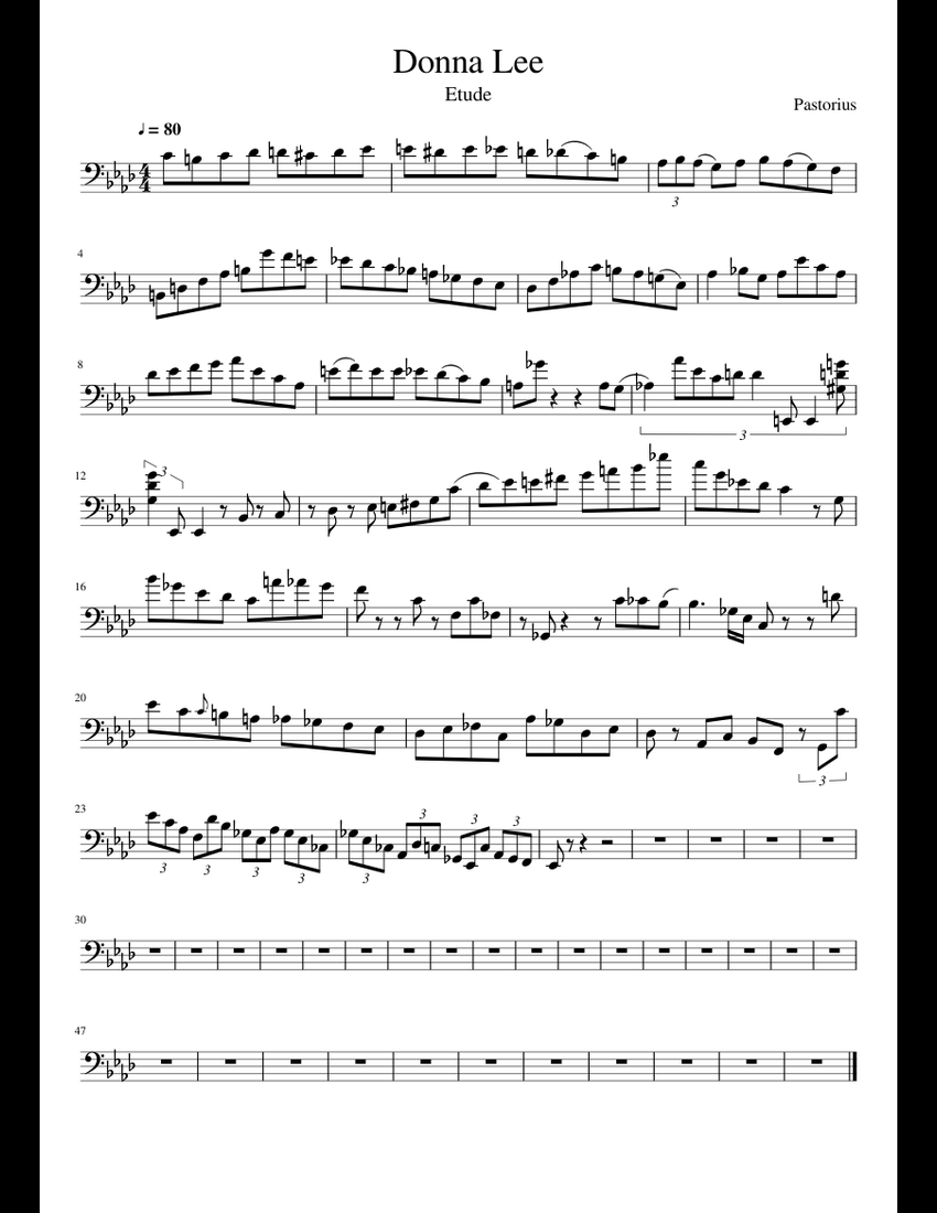 Donna Lee sheet music for Piano download free in PDF or MIDI