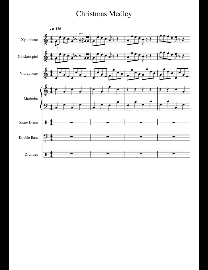 Christmas Medley sheet music for Percussion download free in PDF or MIDI