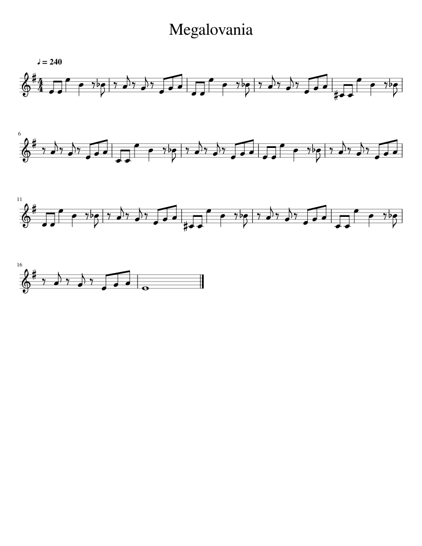 Megalovania - Trumpet sheet music for Trumpet download free in PDF or MIDI