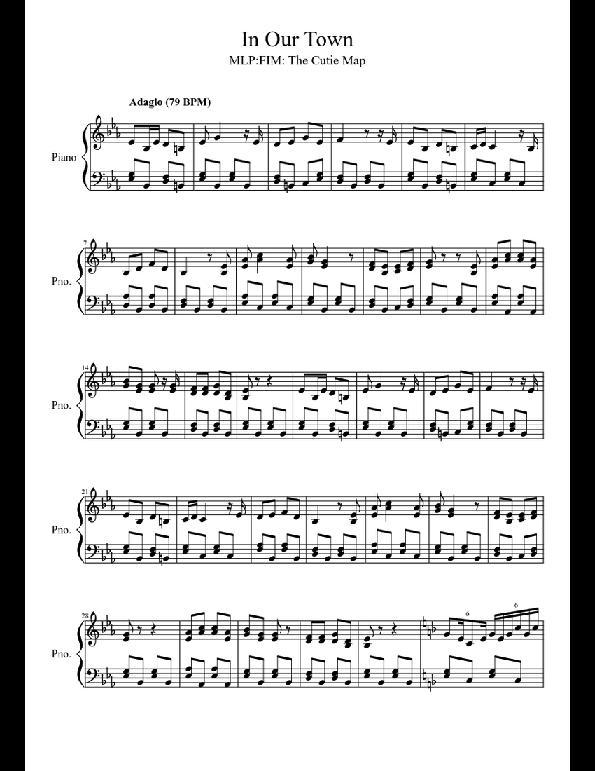 In Our Town sheet music for Piano download free in PDF or MIDI