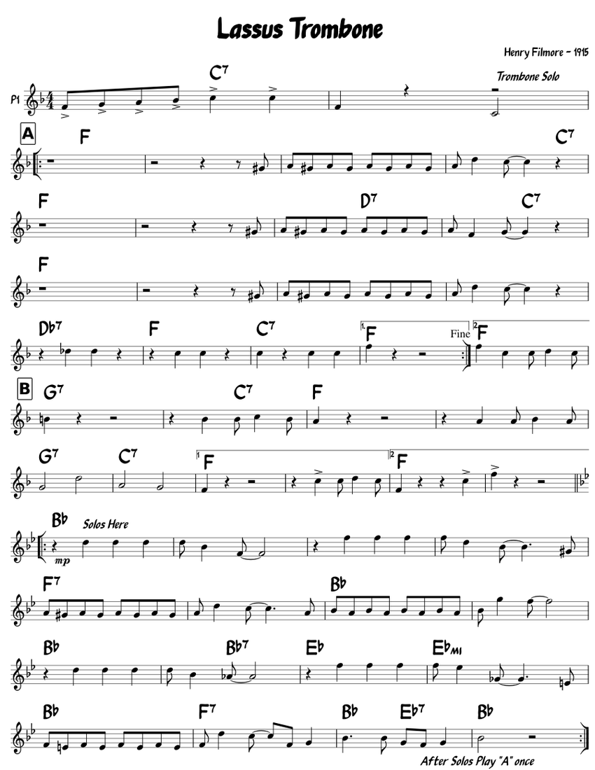 Lassus Trombone Sheet music | Download free in PDF or MIDI | Musescore.com