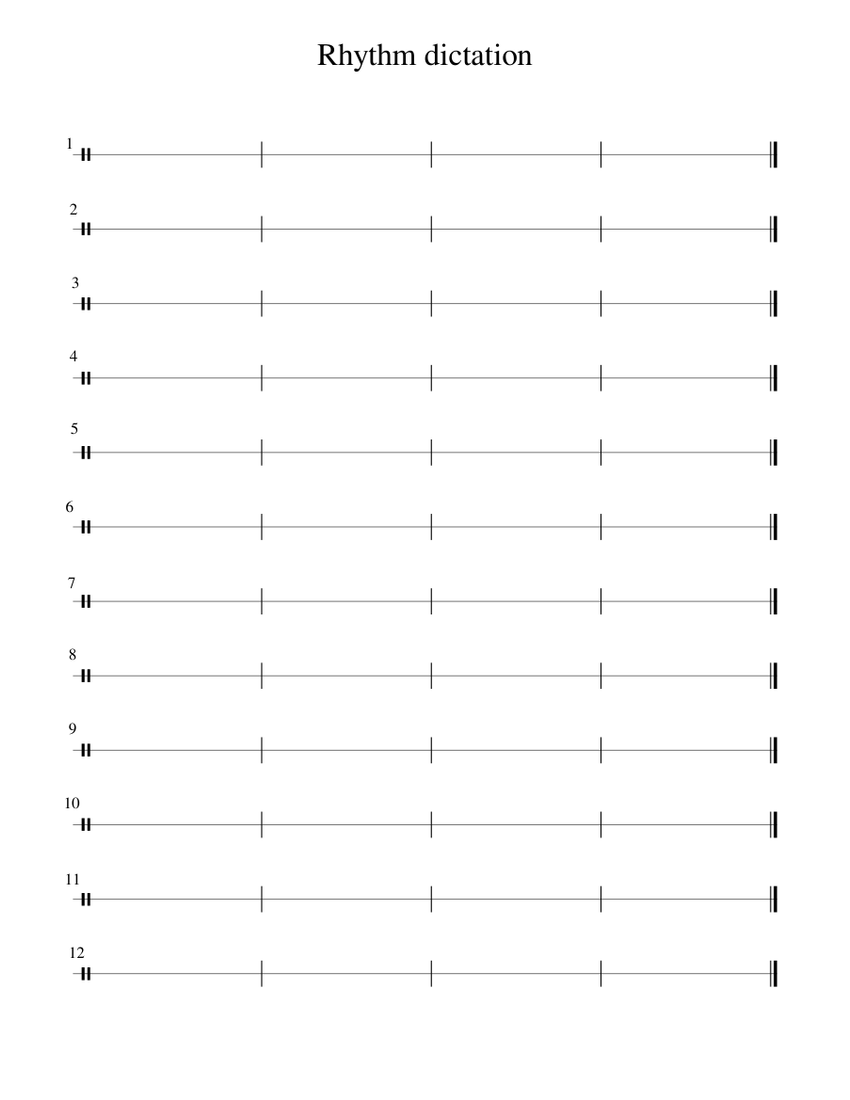 Rhythm Dictation Sheet music for Claves (Solo) | Musescore.com