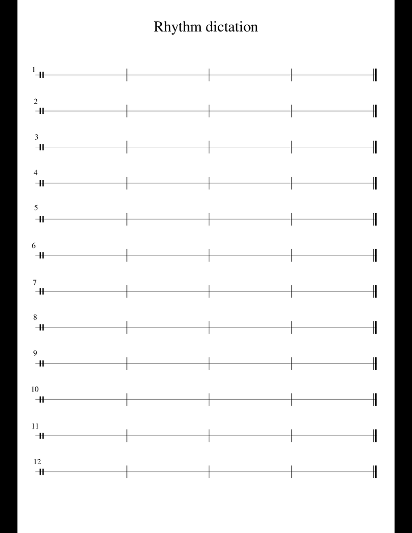 Rhythm Dictation sheet music for Percussion download free in PDF or MIDI