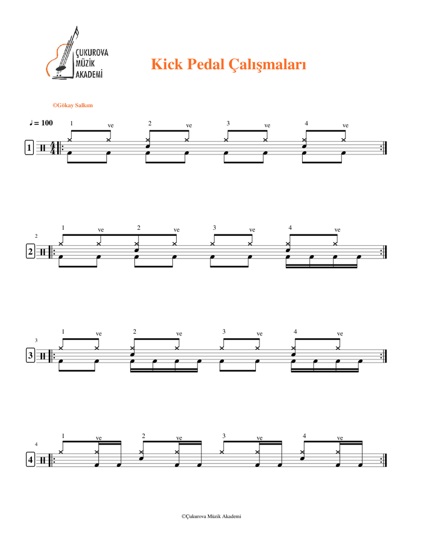 KİCK PEDAL 1 Sheet music for Drum Group (Solo) | Musescore.com