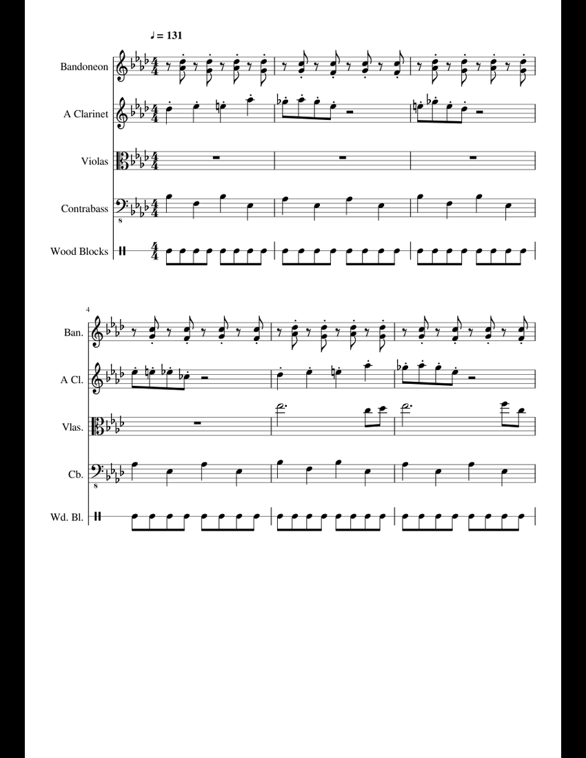 Mario Paint Theme sheet music for Clarinet, Guitar, Strings, Bass ...