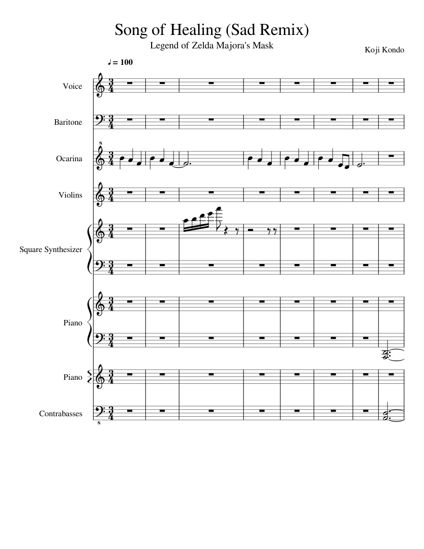 Song of Healing (Sad) Sheet music for Piano, Voice, Other Woodwinds ...