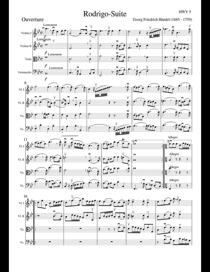 Rodrigo Suite Partitur sheet music for Violin, Viola, Cello download ...