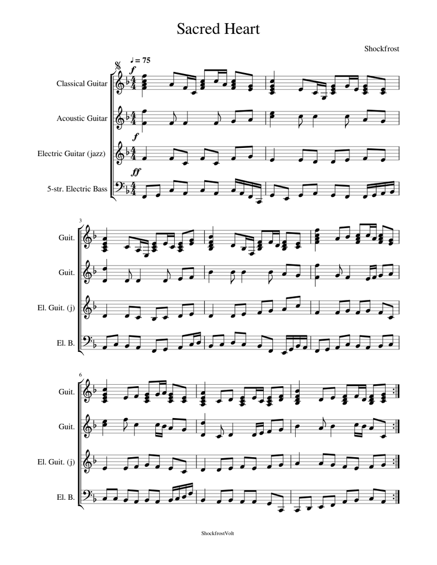 Sacred Heart Sheet music for Guitar, Bass | Download free in PDF or ...