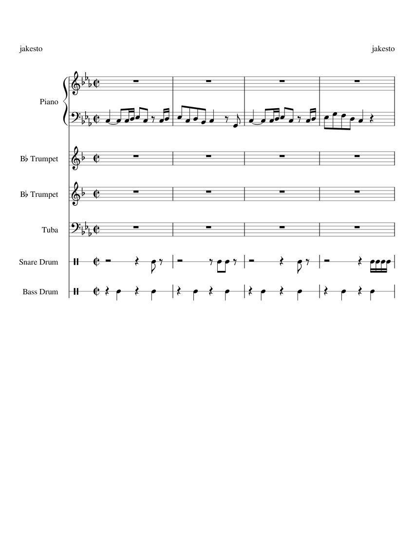Viking March Sheet music for Piano, Trumpet (In B Flat), Tuba, Snare ...