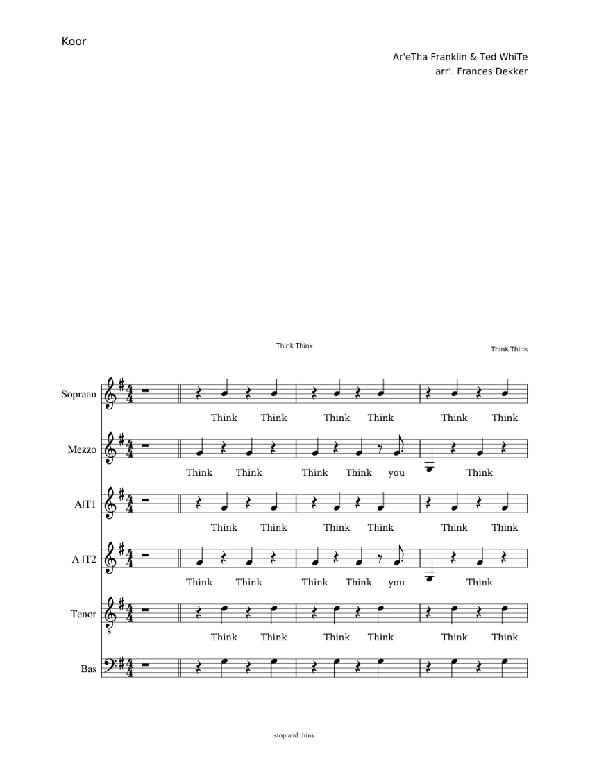 Think Sheet music | Download free in PDF or MIDI | Musescore.com