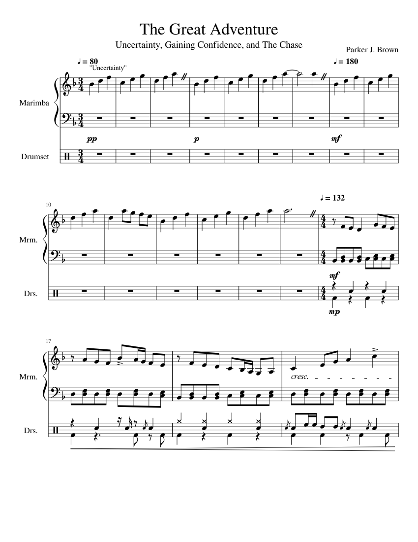 The Great Adventure Sheet music for Percussion | Download free in PDF ...